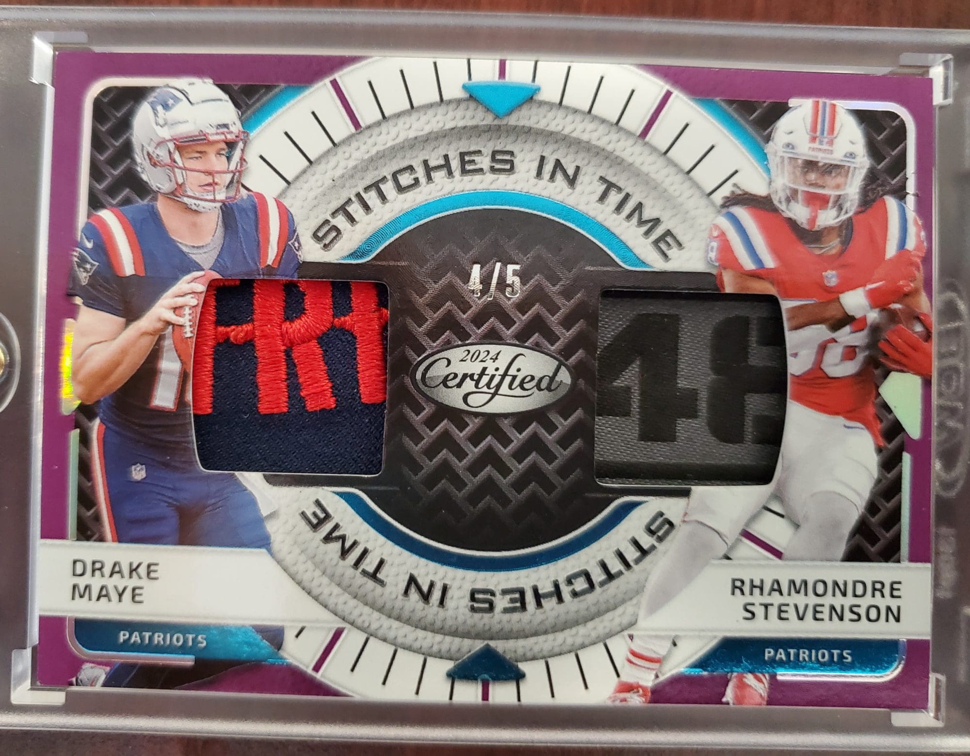 2024 Certified Stitches In Time Drake Maye-Rhamondre Stevenson 4/5 ...